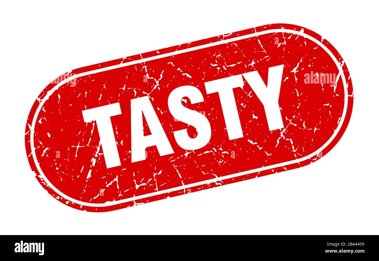 tasty sign. tasty grunge red stamp. Label Stock Vector Image & Art - Alamy
