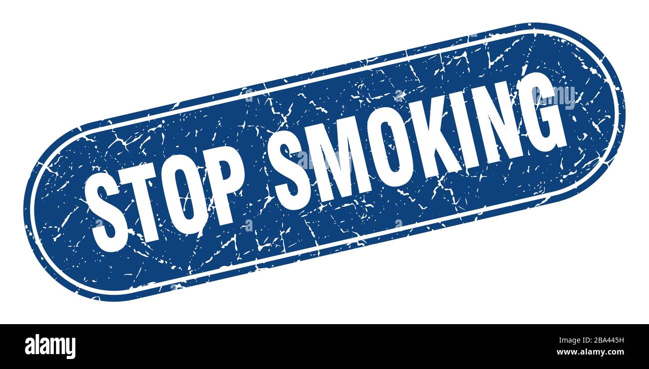 stop smoking sign. stop smoking grunge blue stamp. Label Stock Vector ...
