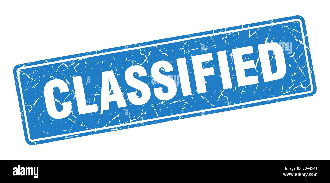 classified stamp. classified vintage blue label. Sign Stock Vector ...