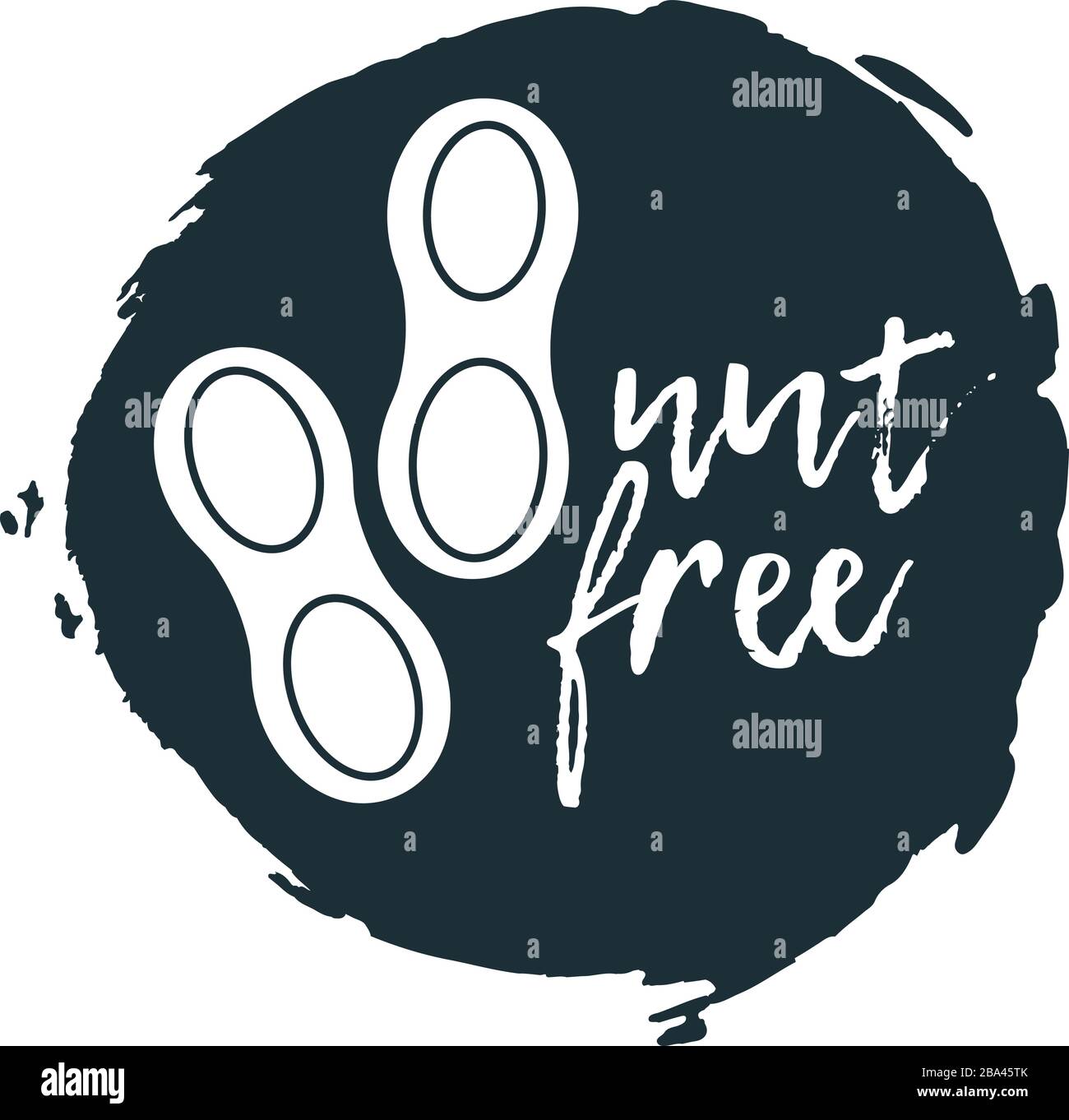 Nuts Free. Allergen food, GMO free products icon and logo. Intolerance ...