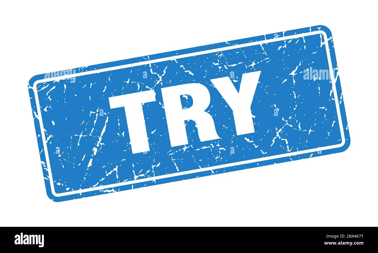 try stamp. try vintage blue label. Sign Stock Vector Image & Art - Alamy