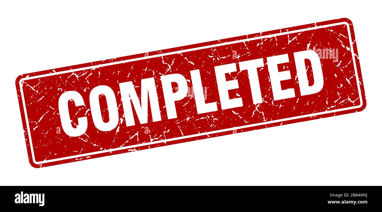 completed stamp. completed vintage red label. Sign Stock Vector Image ...