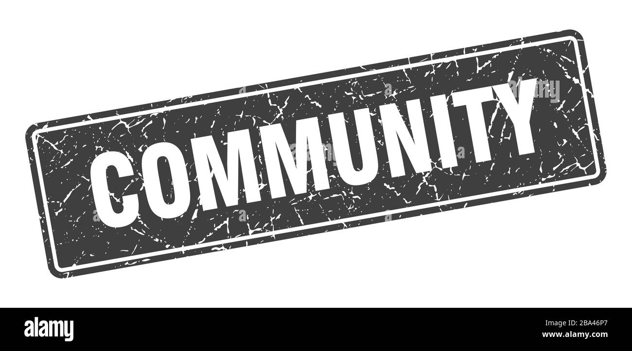 community stamp. community vintage gray label. Sign Stock Vector Image ...