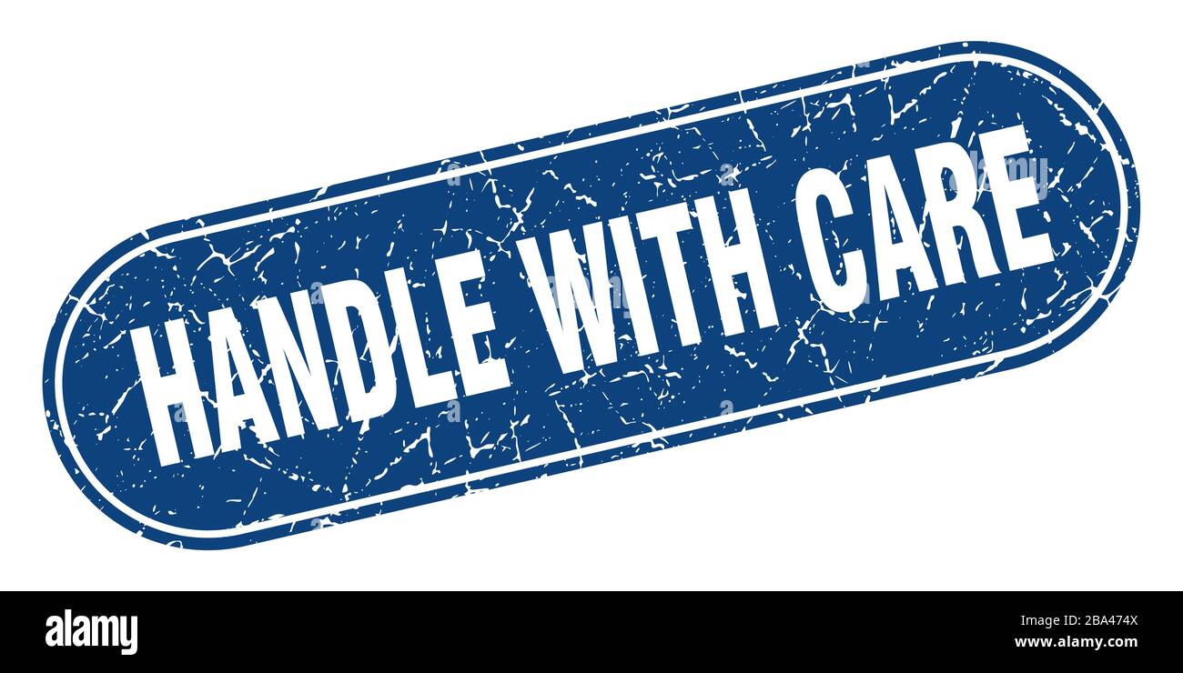 handle with care sign. handle with care grunge blue stamp. Label Stock ...