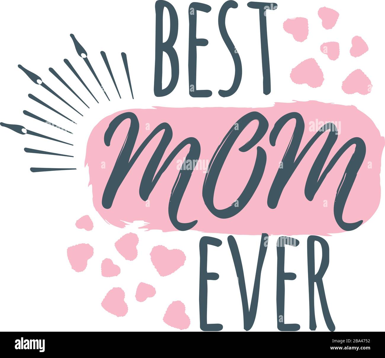 Best Mom Ever banner, logo, label and poster. Design of calligraphy and ...
