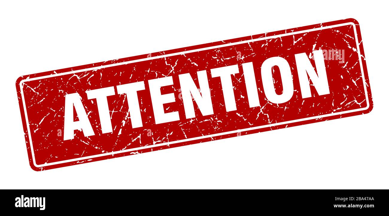 attention stamp. attention vintage red label. Sign Stock Vector Image ...