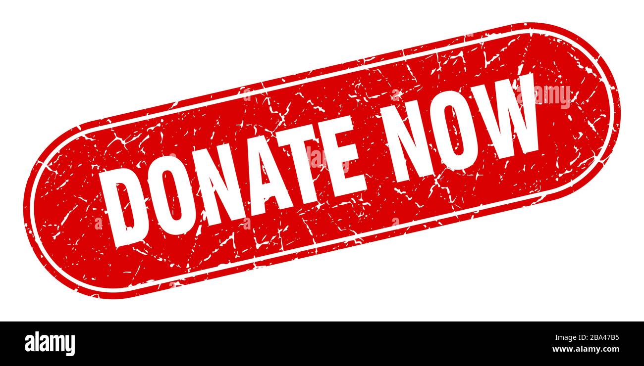 donate now sign. donate now grunge red stamp. Label Stock Vector Image ...