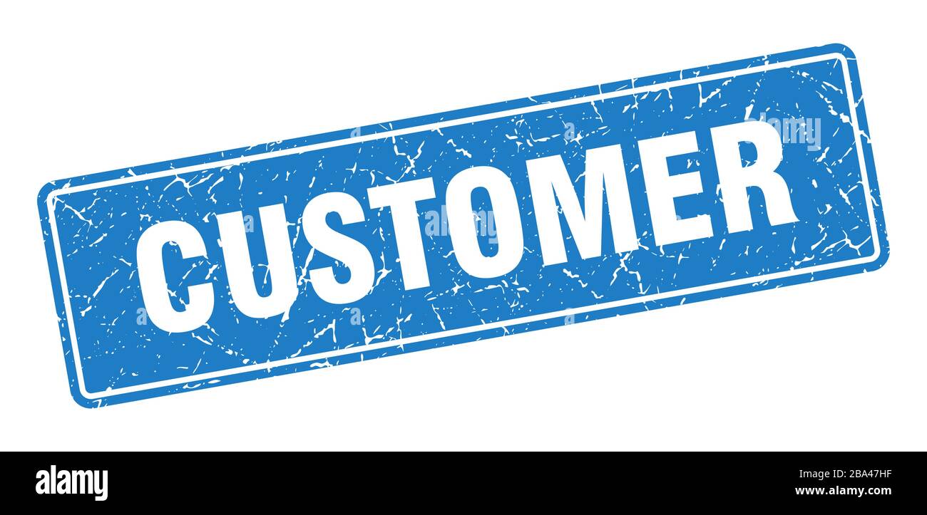 customer stamp. customer vintage blue label. Sign Stock Vector Image ...