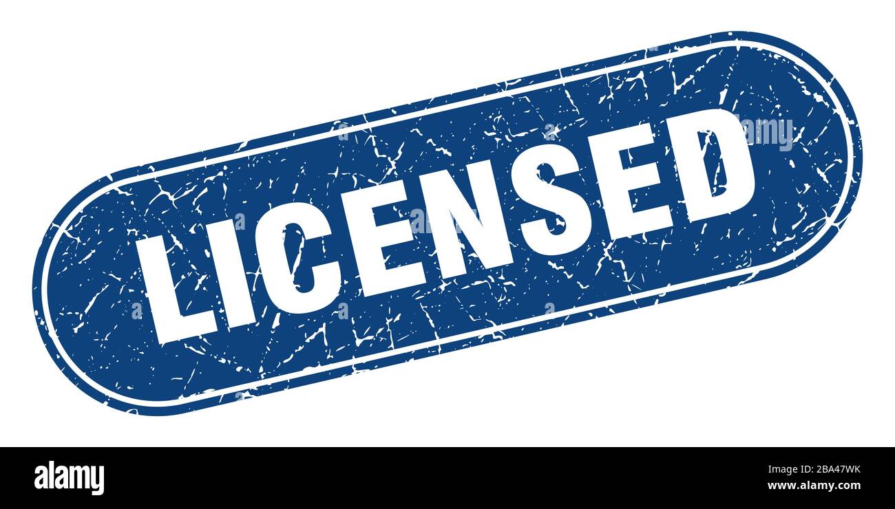 licensed sign. licensed grunge blue stamp. Label Stock Vector Image ...