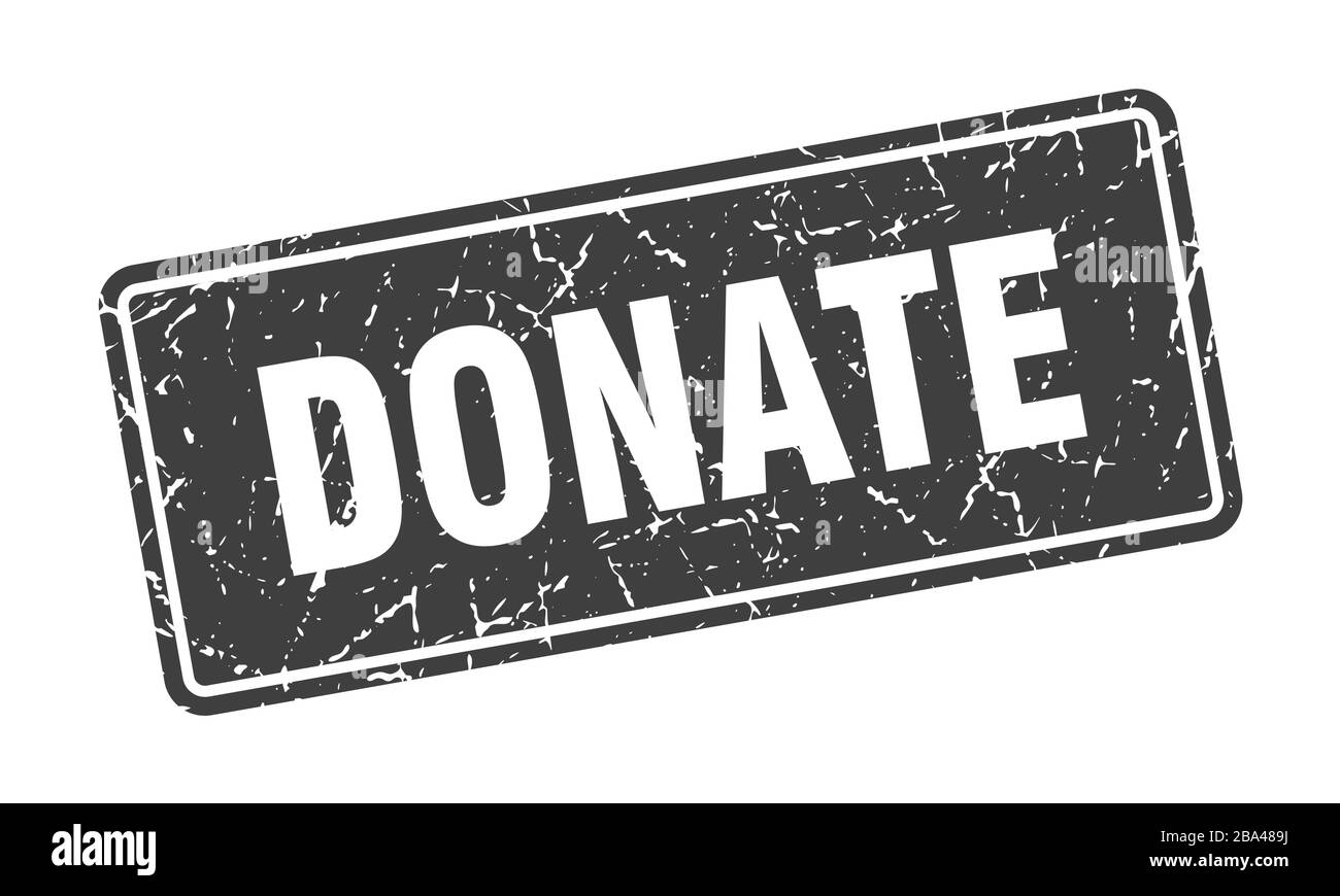 donate stamp. donate vintage gray label. Sign Stock Vector Image & Art ...