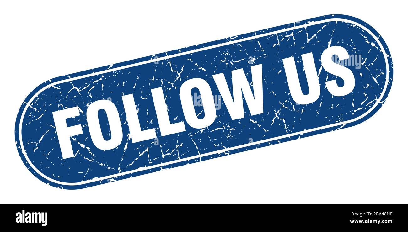 follow us sign. follow us grunge blue stamp. Label Stock Vector Image ...