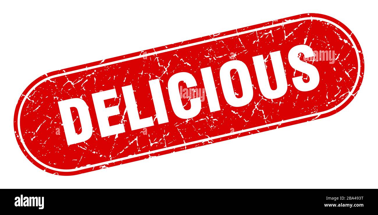 delicious sign. delicious grunge red stamp. Label Stock Vector Image ...