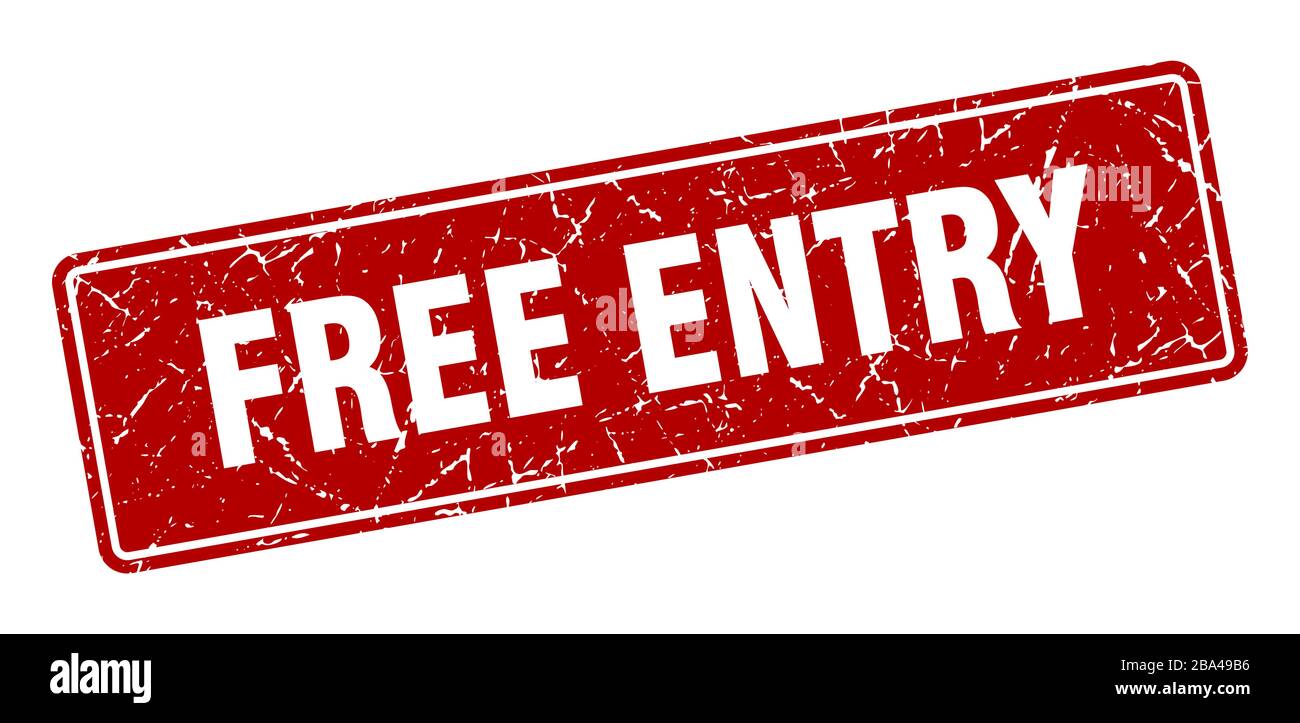 free entry stamp. free entry vintage red label. Sign Stock Vector Image ...