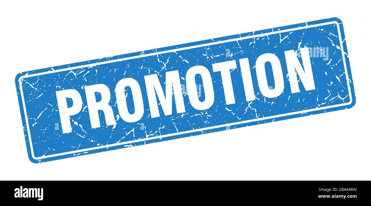 promotion stamp. promotion vintage blue label. Sign Stock Vector Image ...