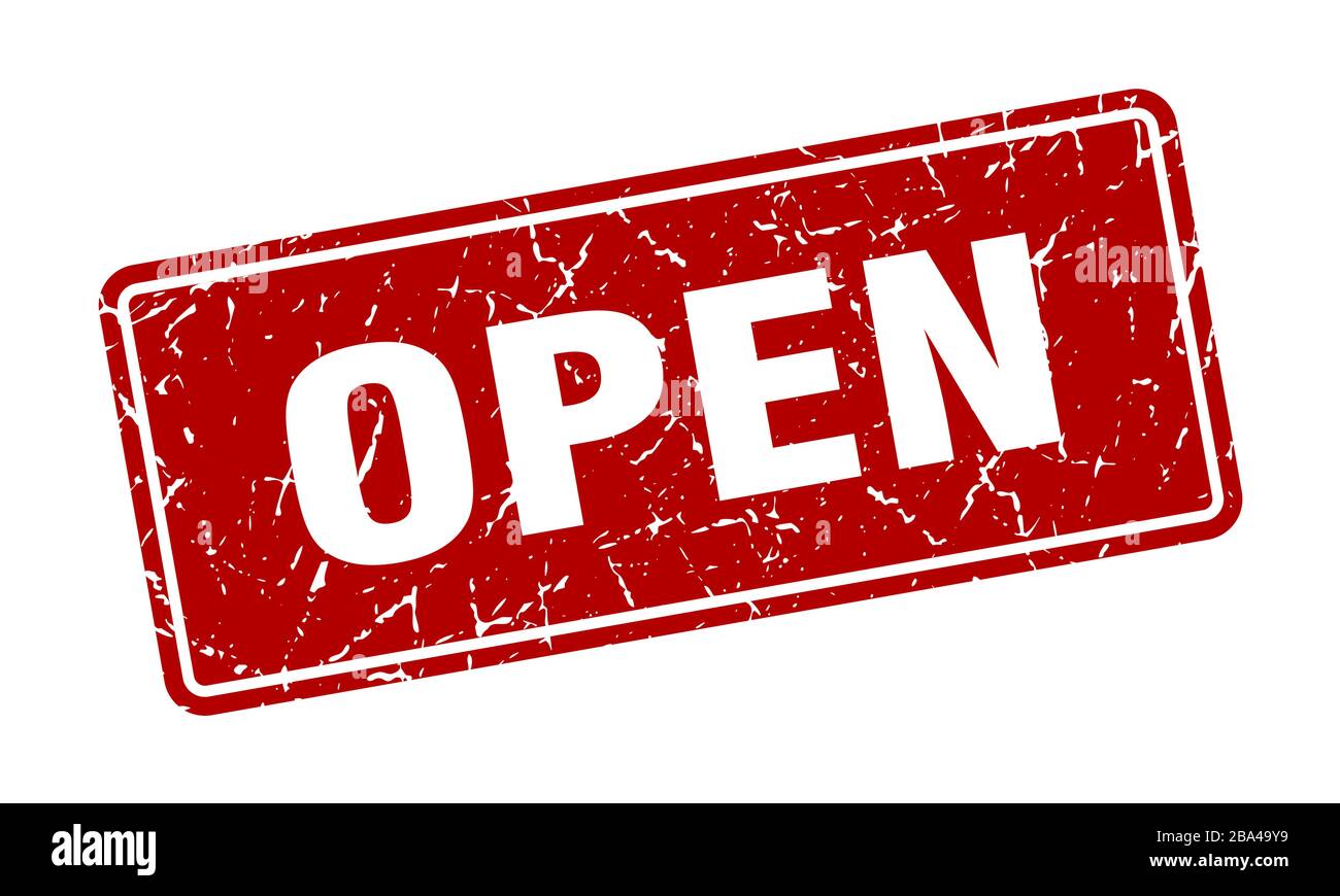 open stamp. open vintage red label. Sign Stock Vector Image & Art - Alamy