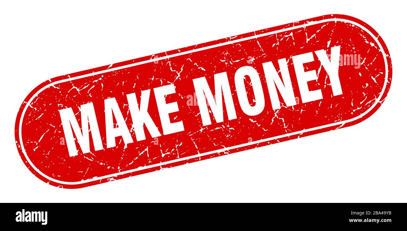 make money sign. make money grunge red stamp. Label Stock Vector Image ...