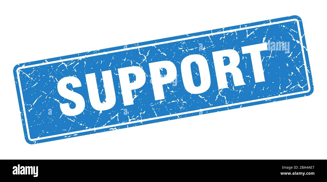support stamp. support vintage blue label. Sign Stock Vector Image ...