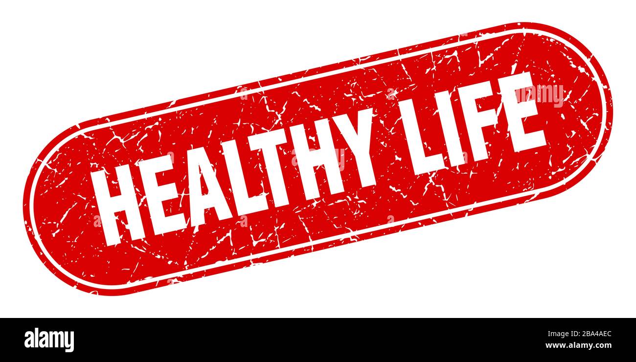 healthy life sign. healthy life grunge red stamp. Label Stock Vector ...