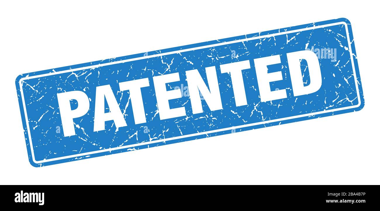 patented stamp. patented vintage blue label. Sign Stock Vector Image ...
