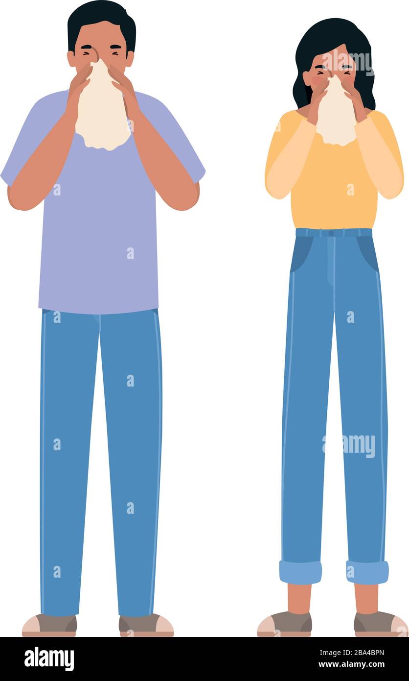 Avatar man and woman with cold vector design Stock Vector Image & Art ...