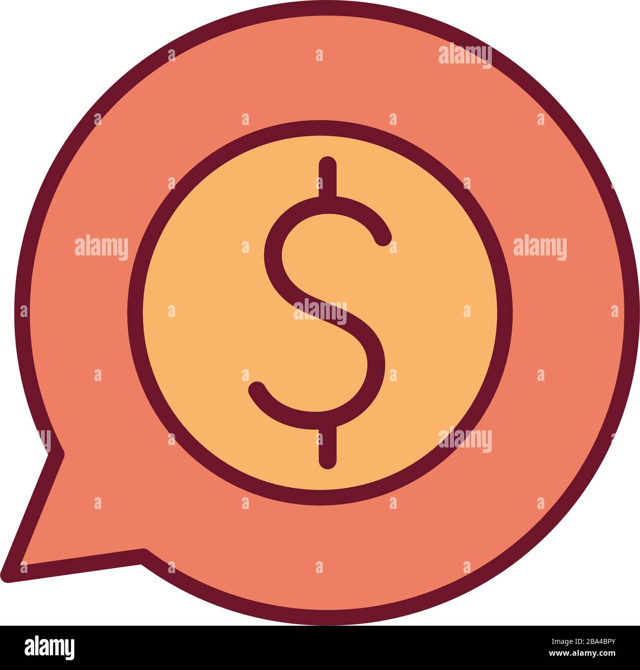 Isolated dollar bubble line and fill style icon vector design Stock ...