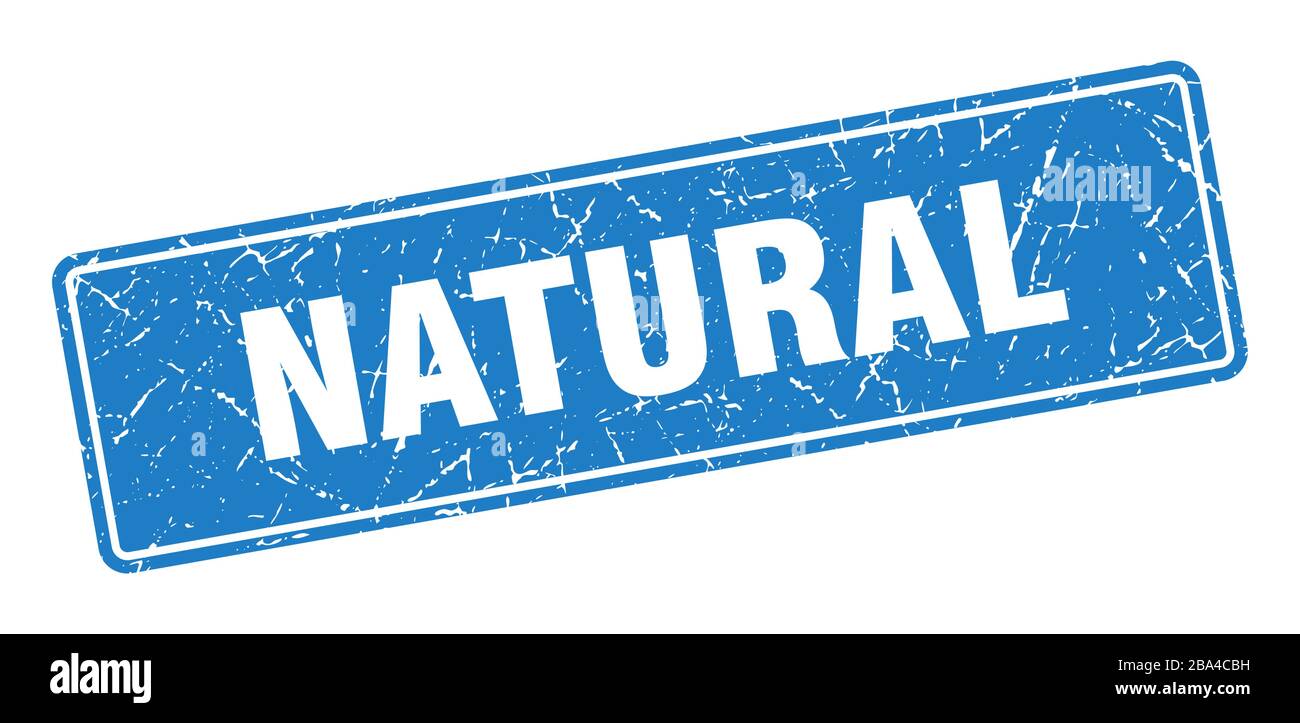 natural stamp. natural vintage blue label. Sign Stock Vector Image ...