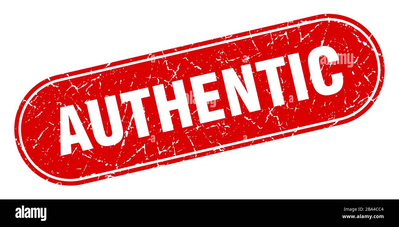 authentic sign. authentic grunge red stamp. Label Stock Vector Image ...