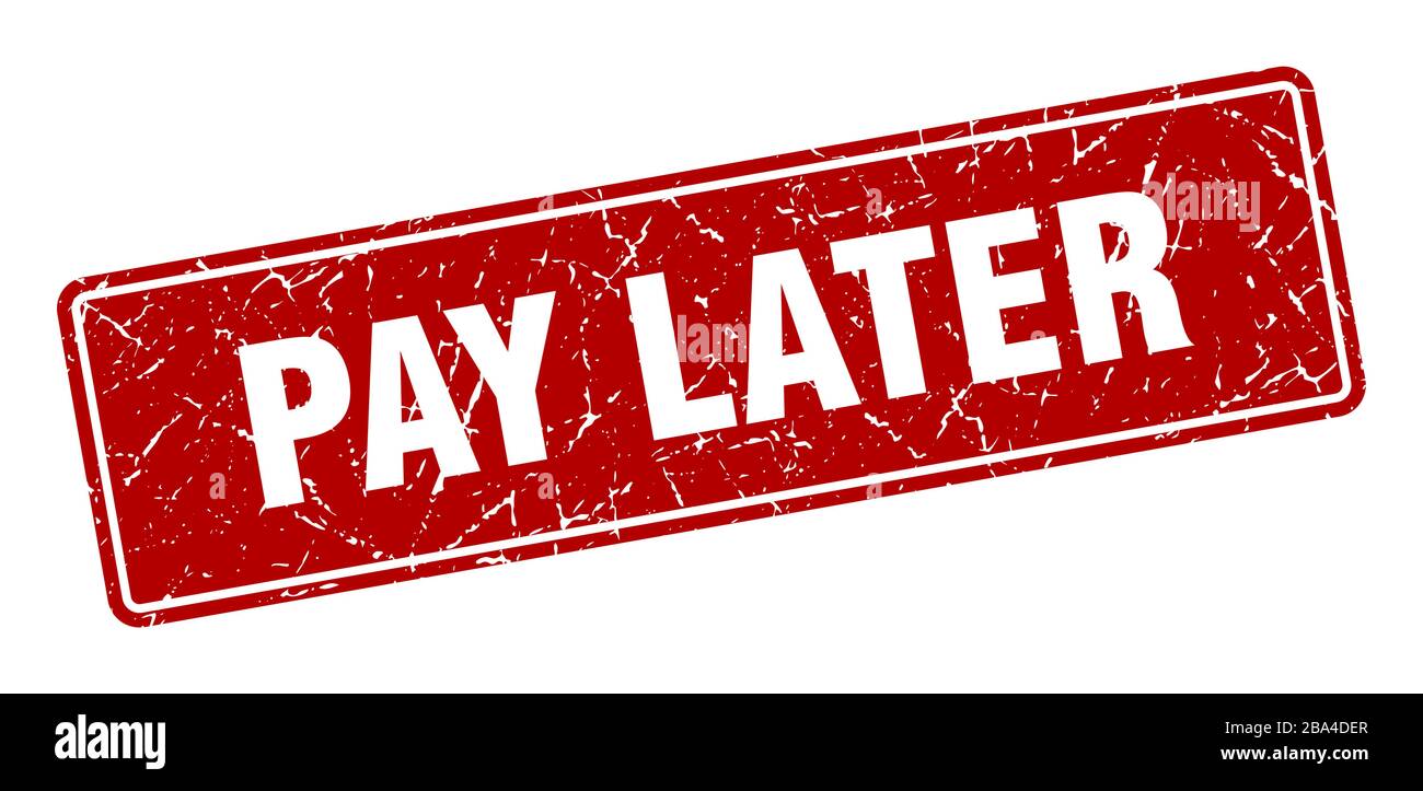 pay later stamp. pay later vintage red label. Sign Stock Vector Image ...