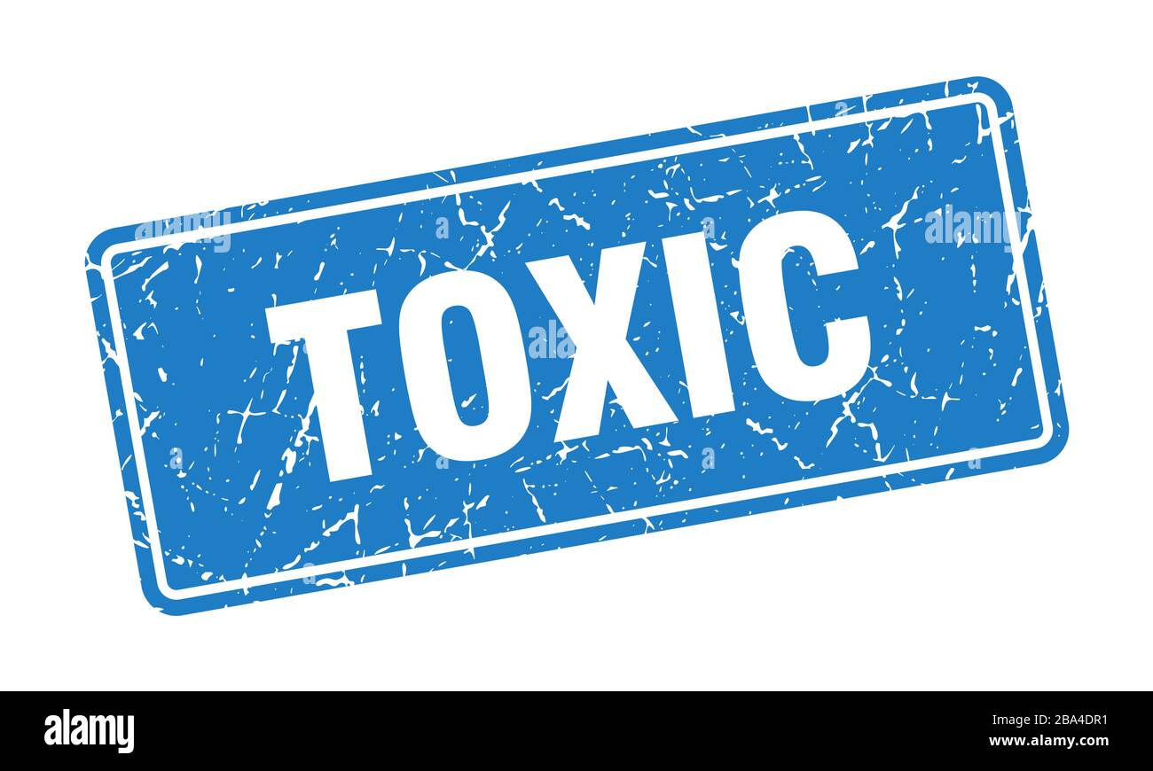 toxic stamp. toxic vintage blue label. Sign Stock Vector Image & Art ...