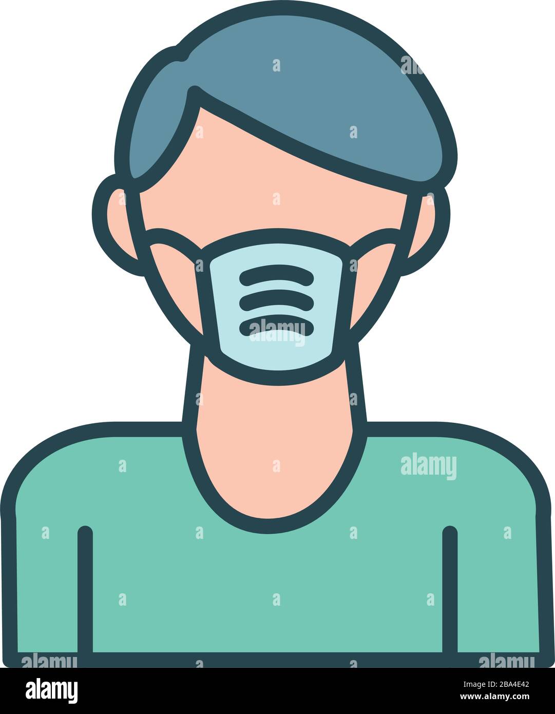 man using face mask accessory fill style Stock Vector Image & Art - Alamy