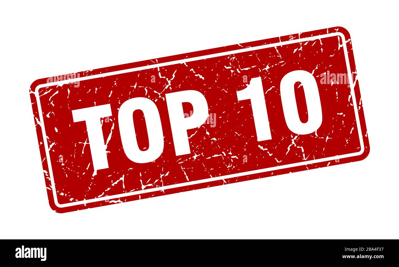 top 10 stamp. top 10 vintage red label. Sign Stock Vector Image & Art ...