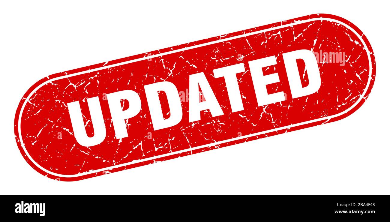 updated sign. updated grunge red stamp. Label Stock Vector Image & Art ...