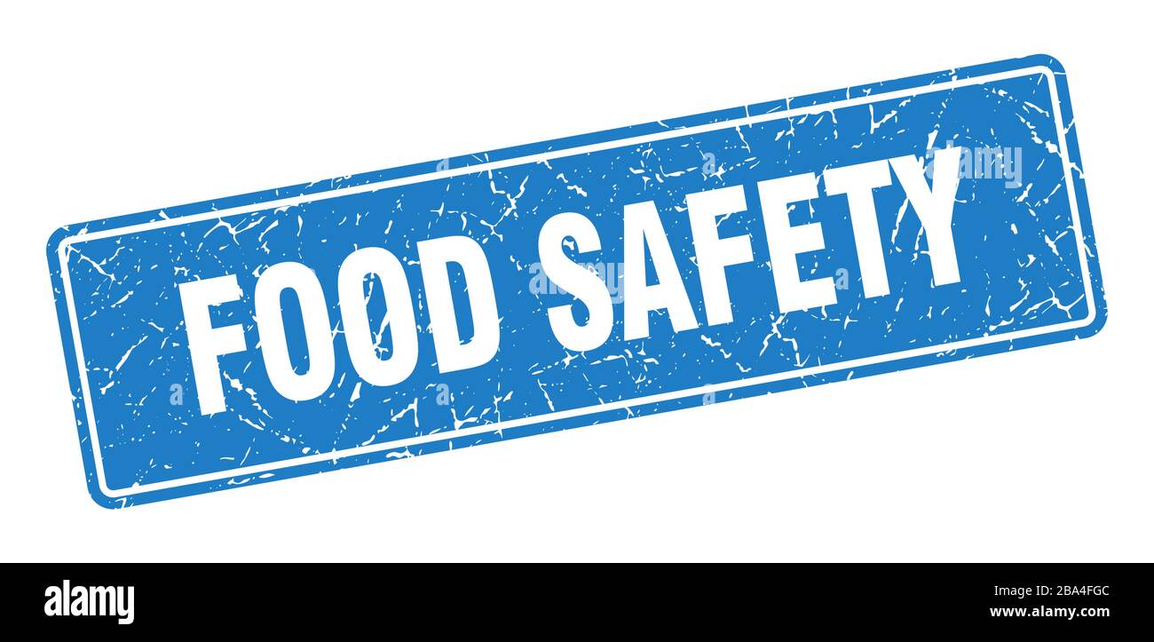 food safety stamp. food safety vintage blue label. Sign Stock Vector ...