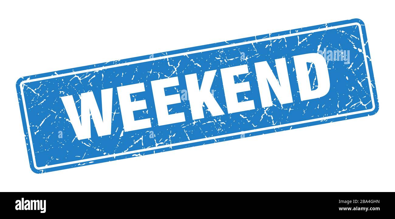 weekend stamp. weekend vintage blue label. Sign Stock Vector Image ...