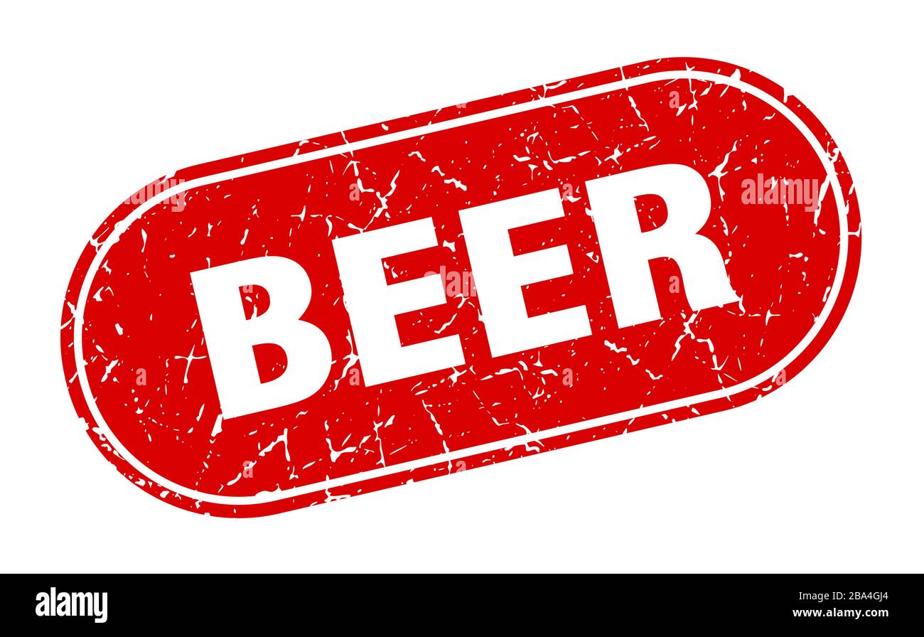 beer sign. beer grunge red stamp. Label Stock Vector Image & Art - Alamy