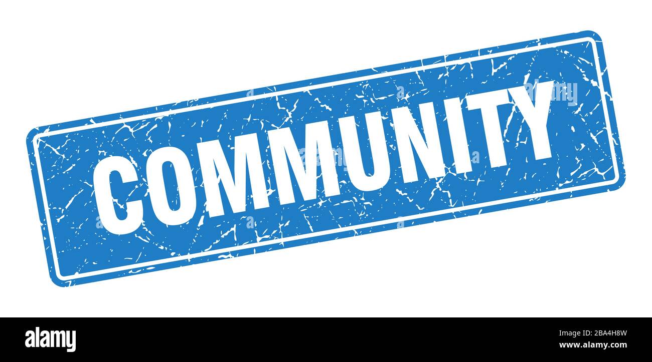 community stamp. community vintage blue label. Sign Stock Vector Image ...