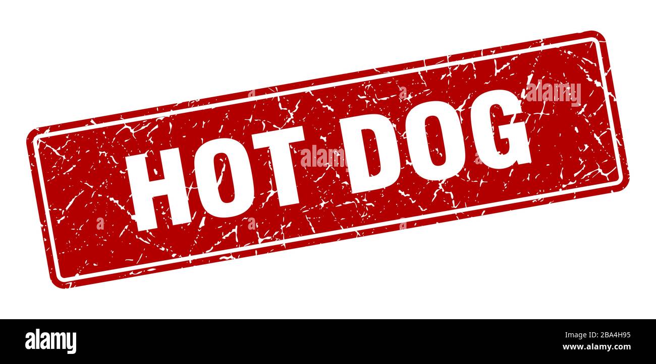 hot dog stamp. hot dog vintage red label. Sign Stock Vector Image & Art ...