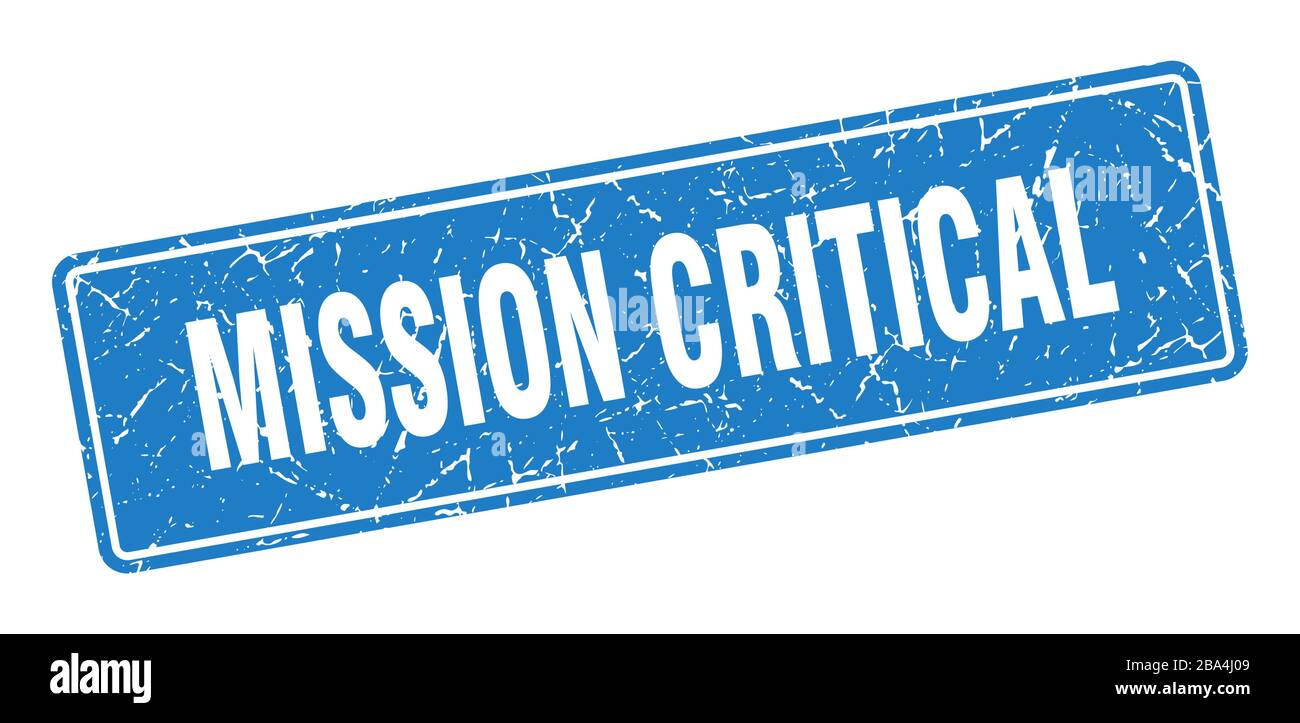 mission critical stamp. mission critical vintage blue label. Sign Stock ...