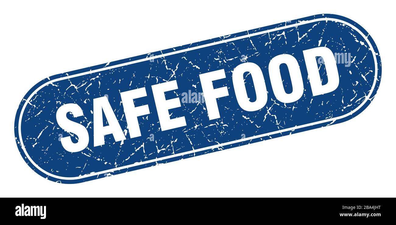 safe food sign. safe food grunge blue stamp. Label Stock Vector Image ...