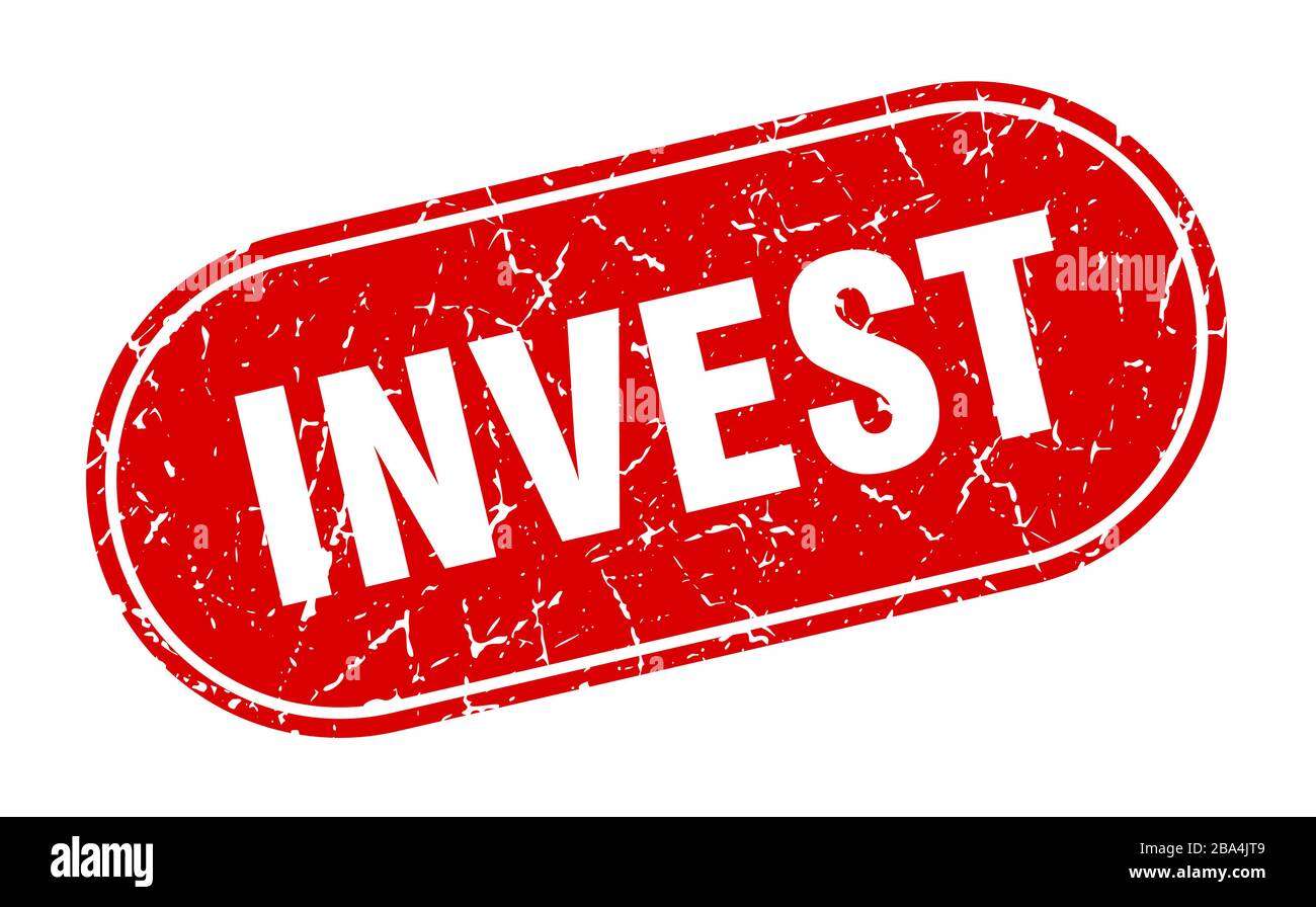 invest sign. invest grunge red stamp. Label Stock Vector Image & Art ...