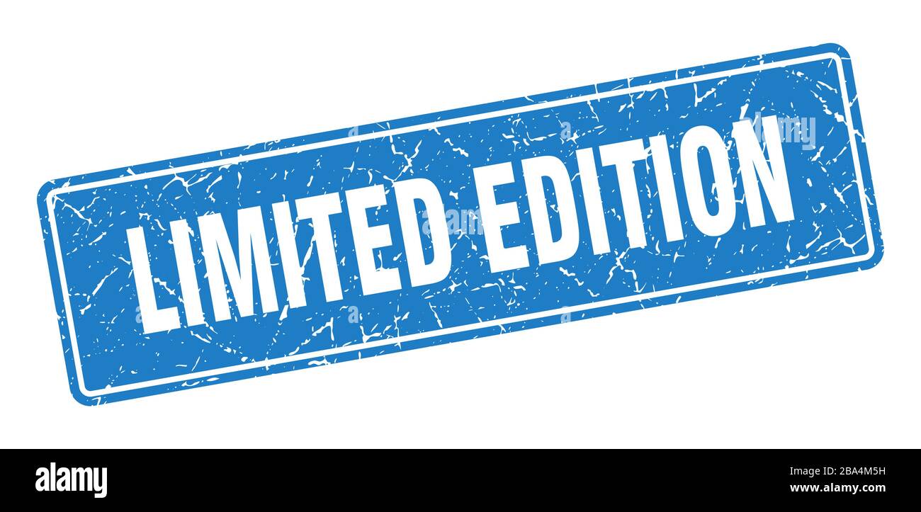 limited edition stamp. limited edition vintage blue label. Sign Stock ...