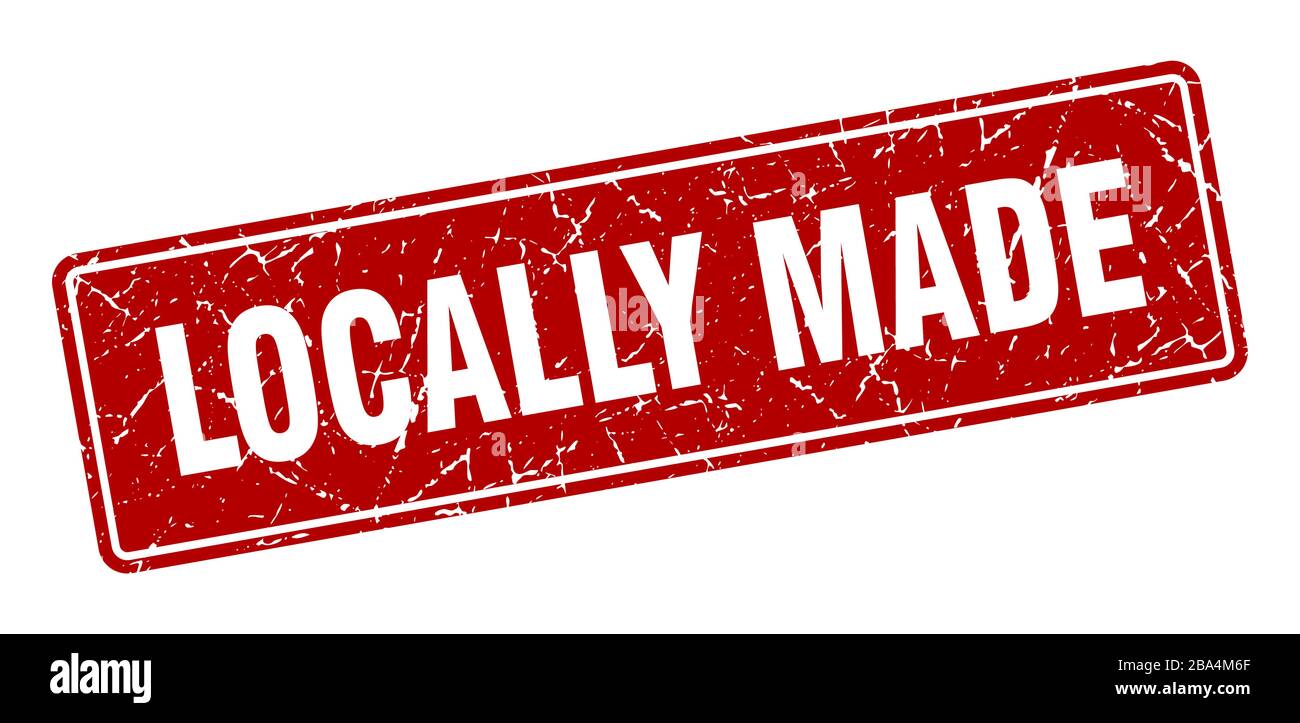 locally made stamp. locally made vintage red label. Sign Stock Vector ...