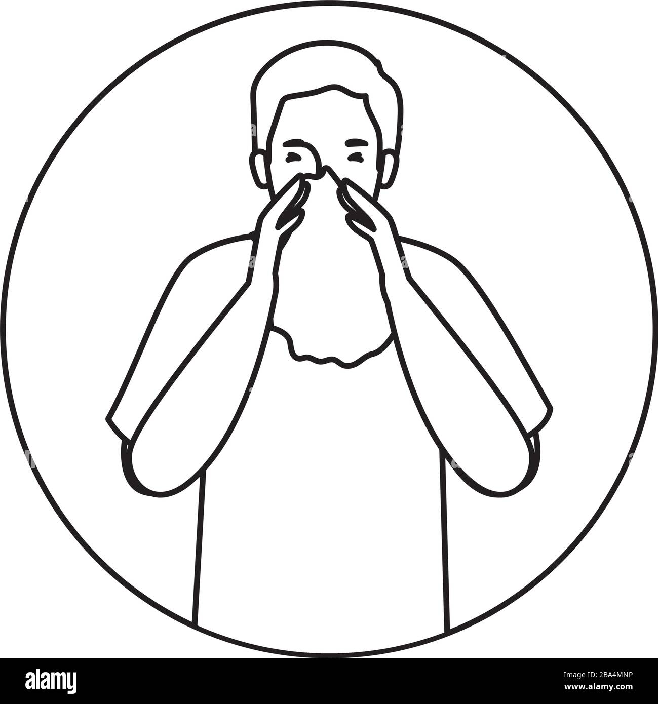 Avatar man with cold holding tissue vector design Stock Vector Image ...