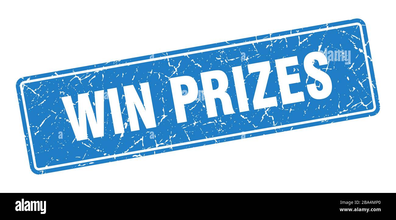 win prizes stamp. win prizes vintage blue label. Sign Stock Vector ...