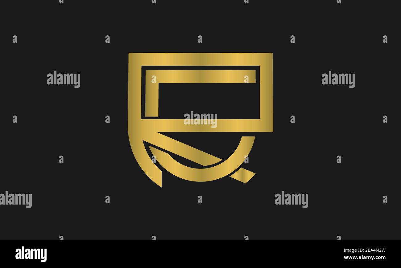 Letter CR, RC monogram and shield sign combination. Line art logo ...
