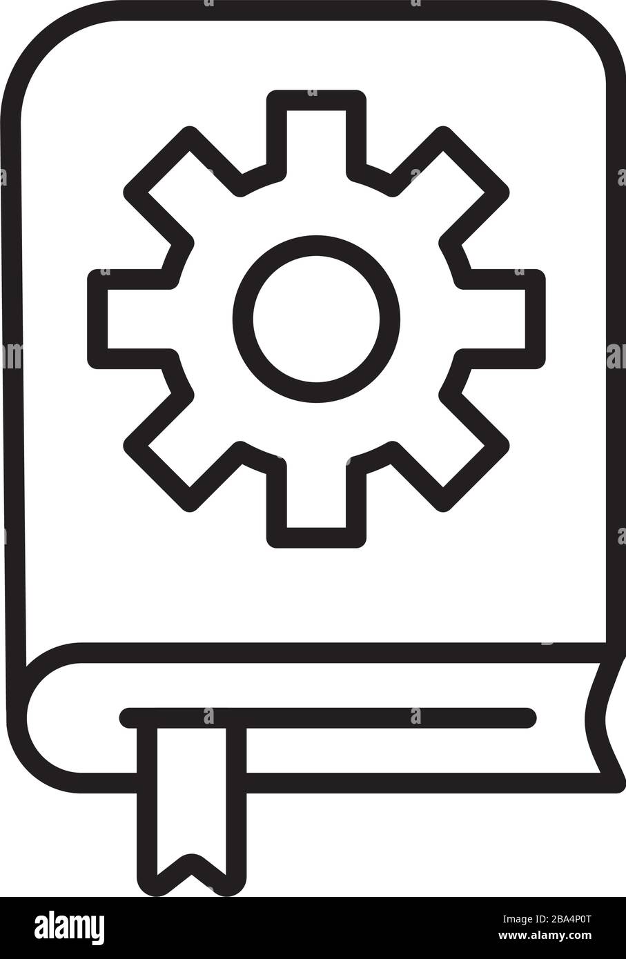 text book with gear line style icon Stock Vector Image & Art - Alamy