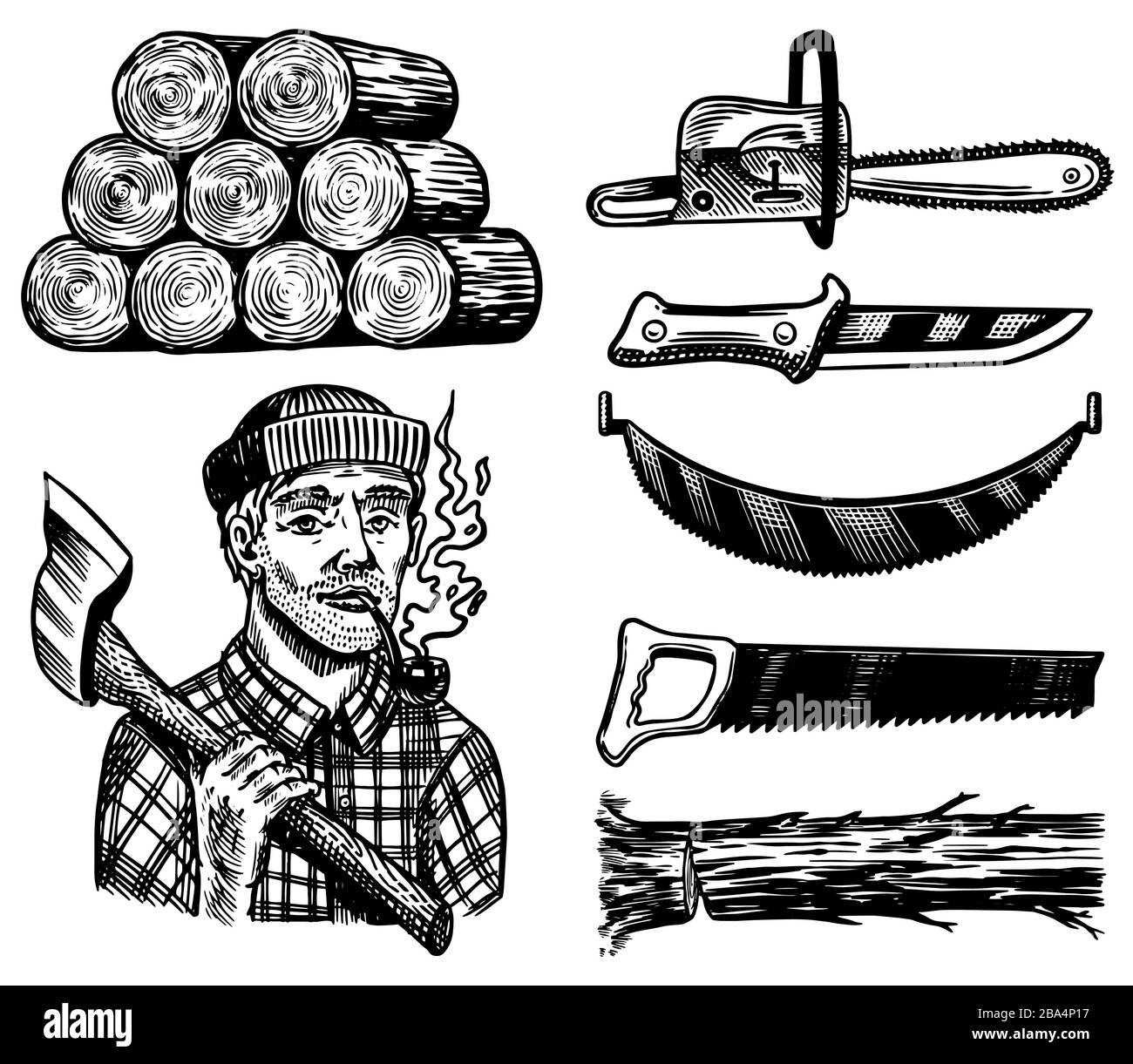 Cartoon lumberjack holding axe vector hi-res stock photography and ...