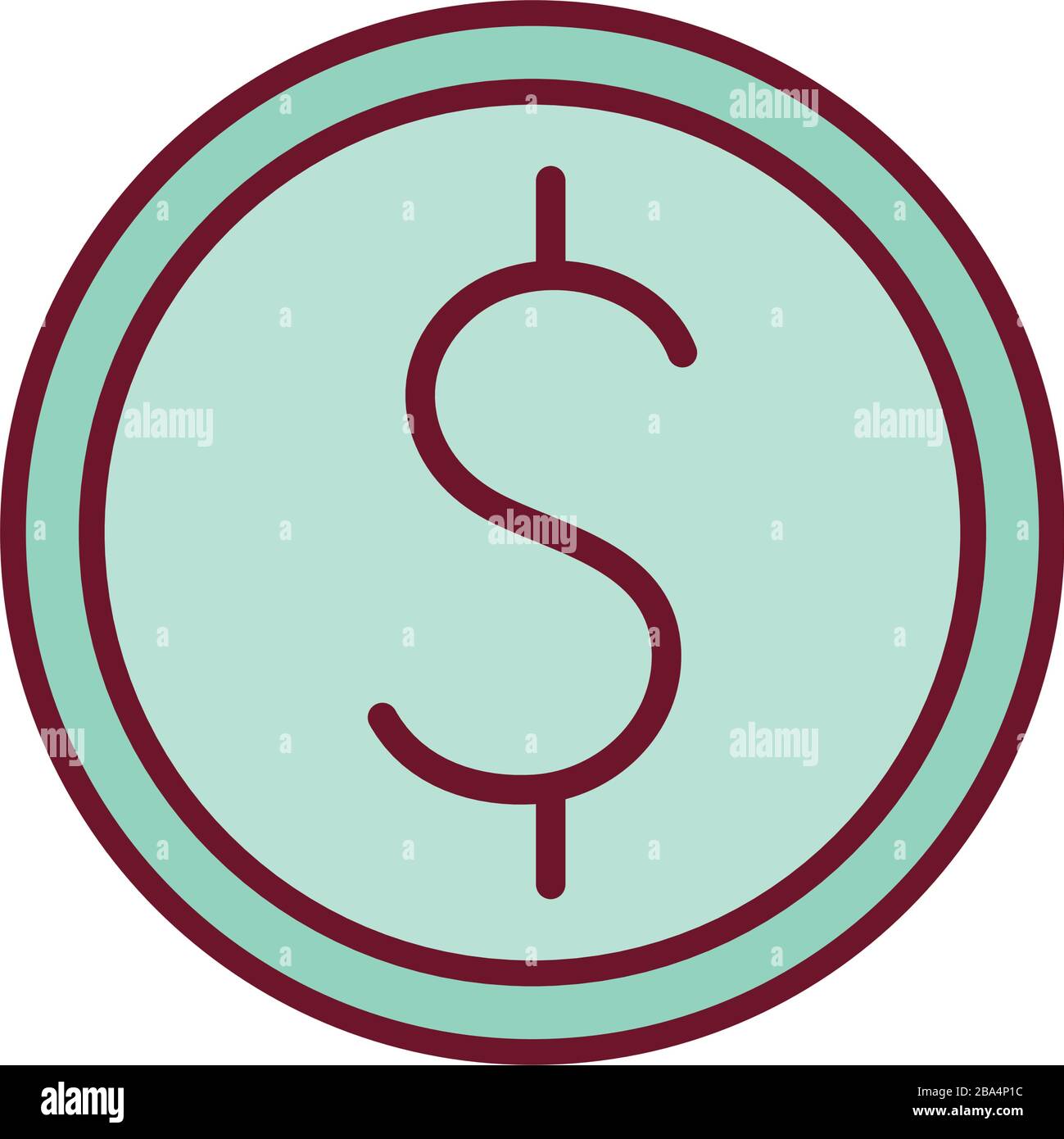 Isolated money coin line and fill style icon vector design Stock Vector ...