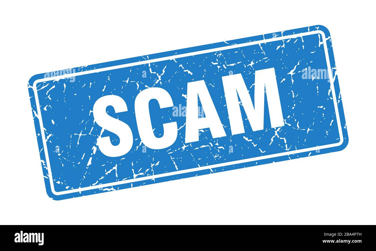 scam stamp. scam vintage blue label. Sign Stock Vector Image & Art - Alamy