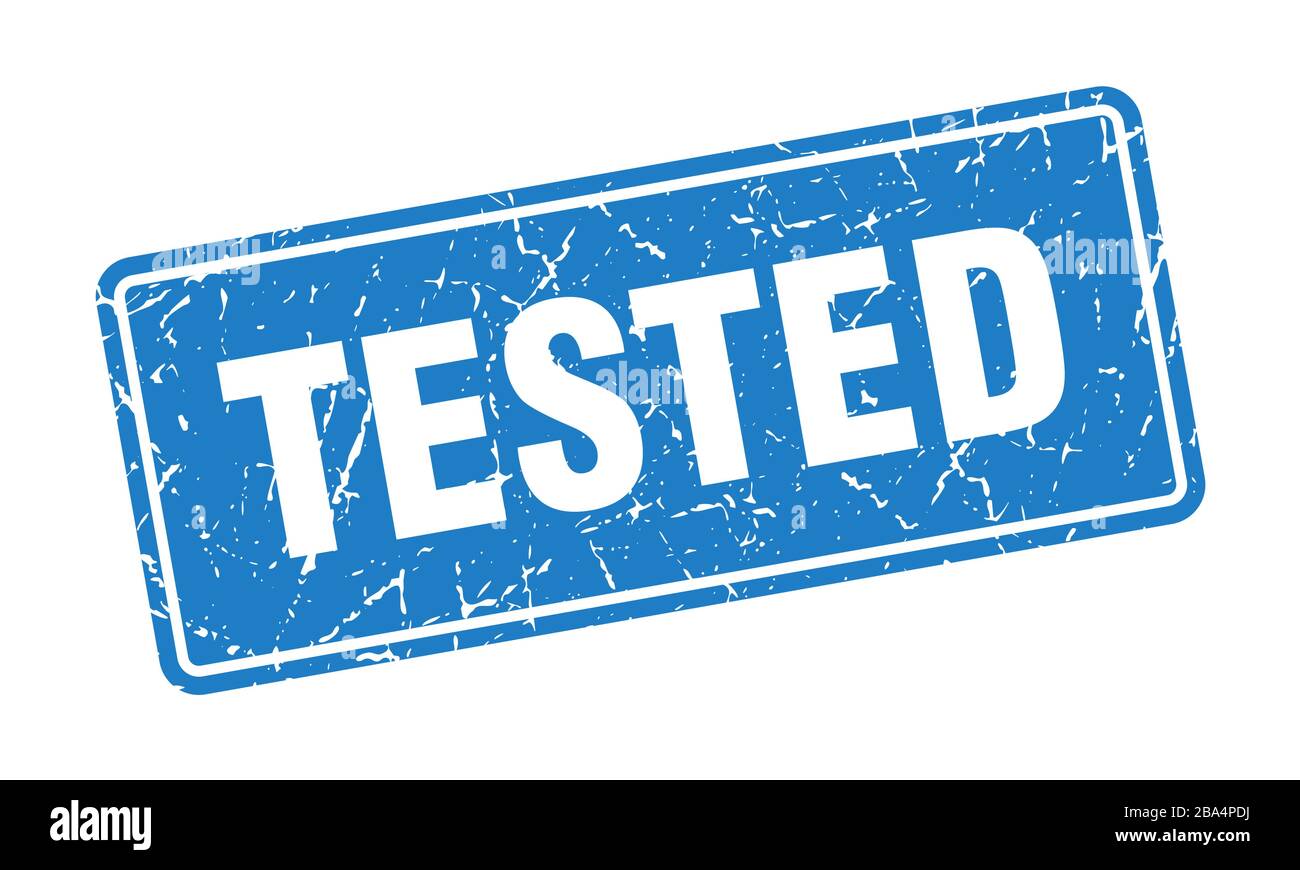 tested stamp. tested vintage blue label. Sign Stock Vector Image & Art ...